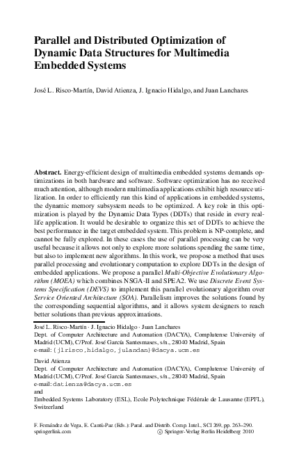 (PDF) Parallel and Distributed Optimization of Dynamic Data Structures for Multimedia Embedded ...