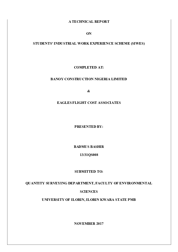 (DOC) My Industrial Training Report