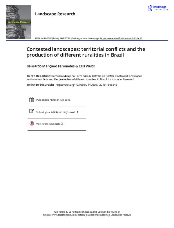 (PDF) Contested landscapes: territorial conflicts and the production of ...
