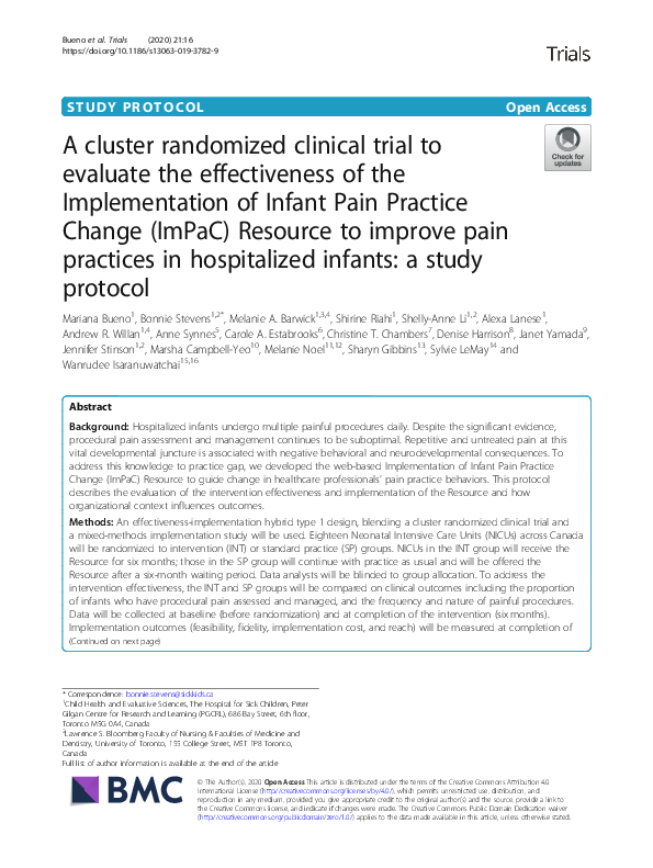 (PDF) A cluster randomized clinical trial to evaluate the effectiveness of the Implementation of ...