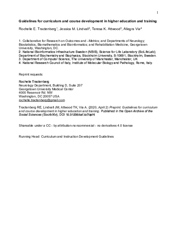 (PDF) Guidelines for curriculum and course development in higher ...