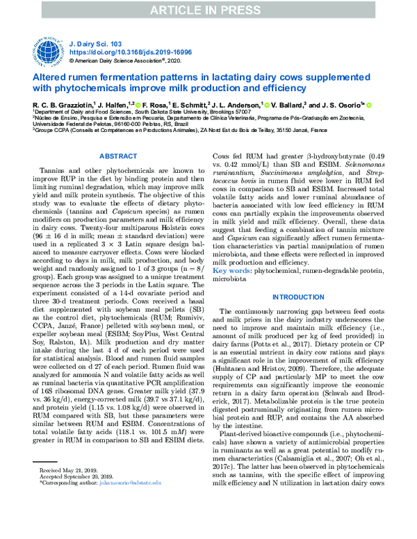 (PDF) Altered rumen fermentation patterns in lactating dairy cows ...