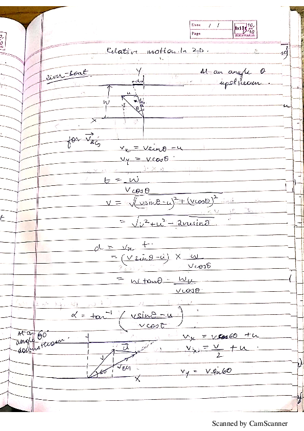 (PDF) 2D motion notes