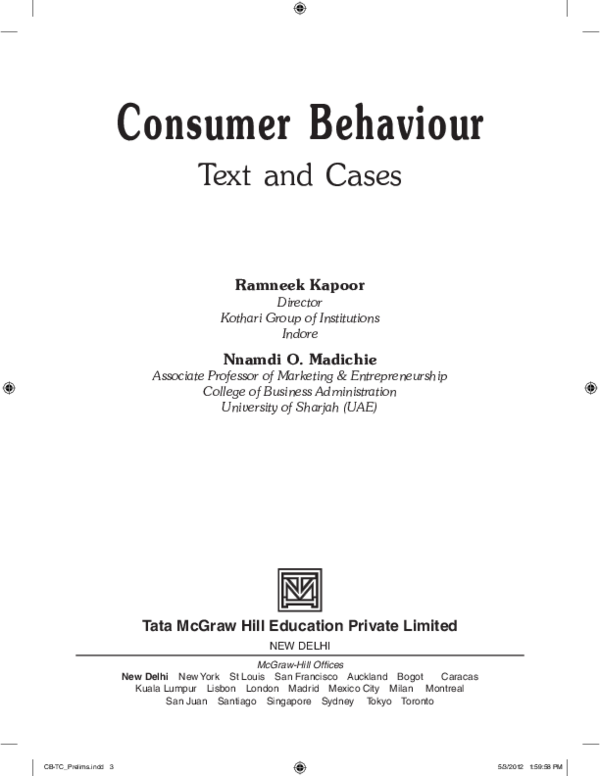 (PDF) Consumer Behaviour Text and Cases Tata McGraw Hill Education ...
