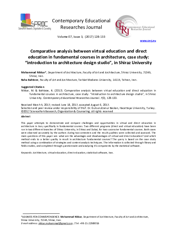 (PDF) Comparative analysis between virtual education and direct ...