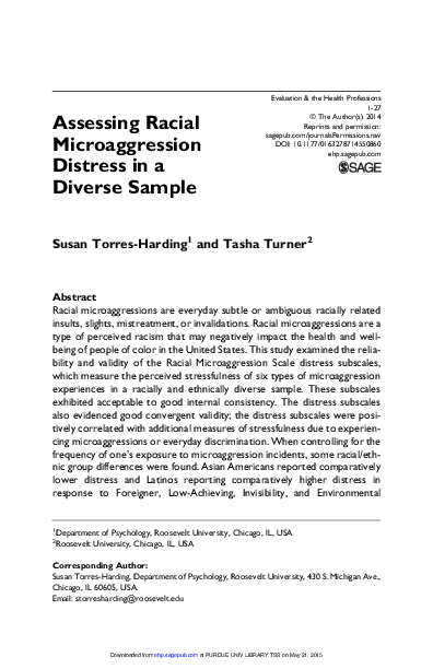 (PDF) The Revised 28-Item Racial and Ethnic Microaggressions Scale ...