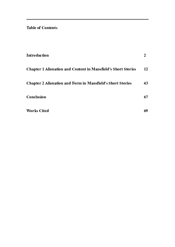 (DOC) Alienation and 'Readerly Modernism' in Katherine Mansfield's ...