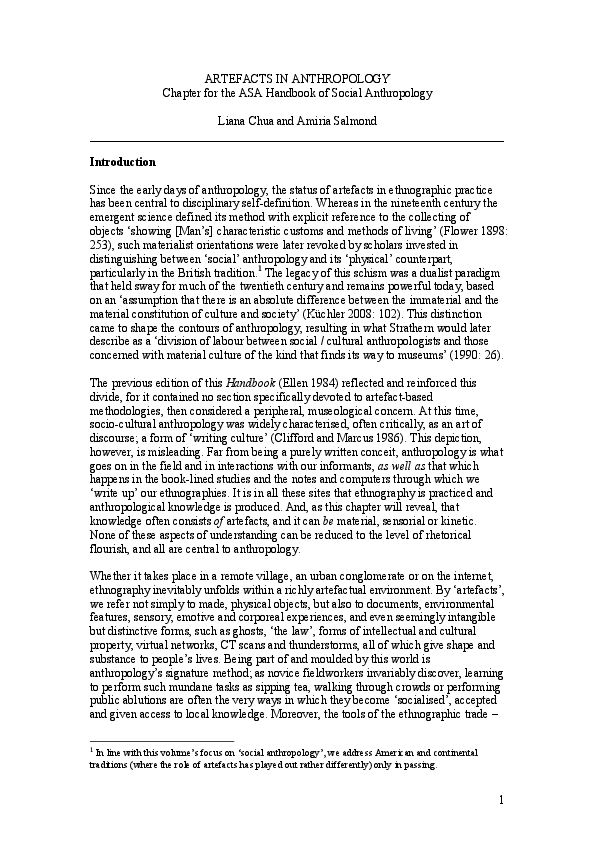 (PDF) 2011 Artefacts in Anthropology