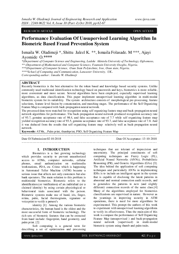 Pdf Performance Evaluation Of Unsupervised Learning Algorithm In