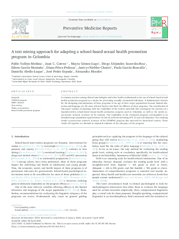 Pdf A Text Mining Approach For Adapting A School Based Sexual Health