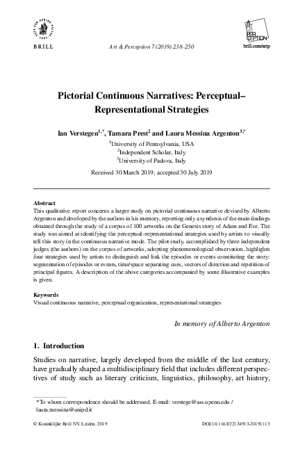 (PDF) Pictorial Continuous Narratives: Perceptual- Representational ...
