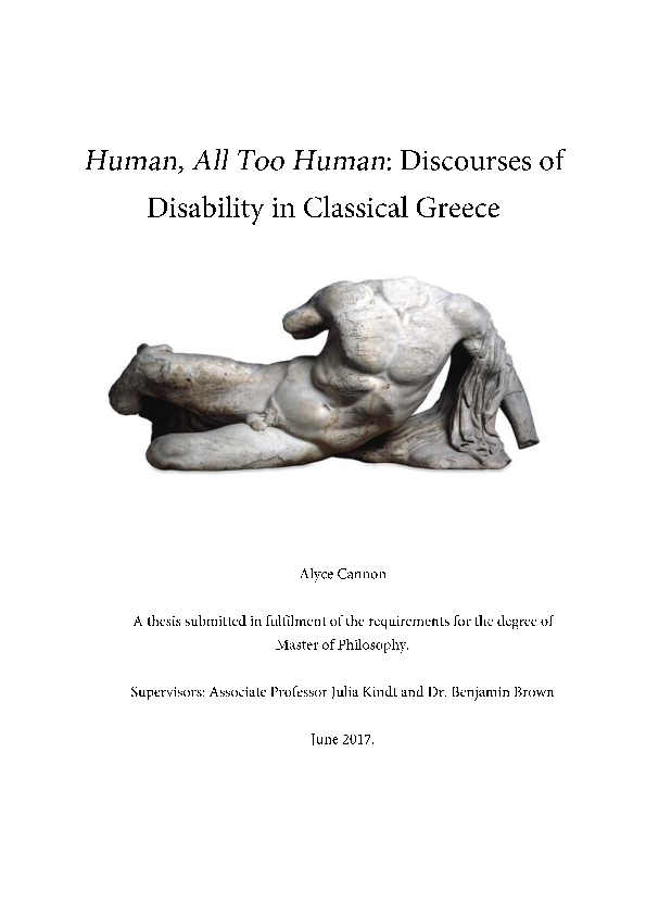 (PDF) Chapter One: Modern Disability Studies and Ancient History