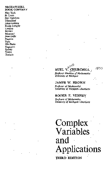 (PDF) Complex Variables And Applications
