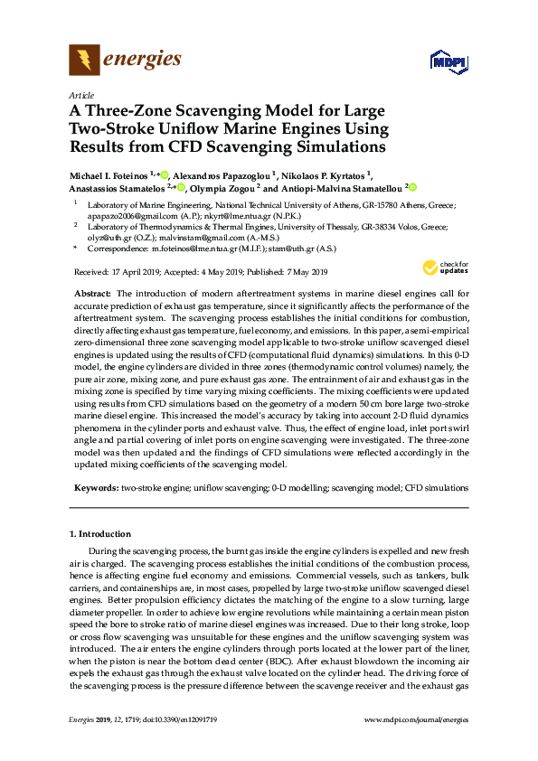 (PDF) A Three-Zone Scavenging Model for Large Two-Stroke Uniflow Marine ...