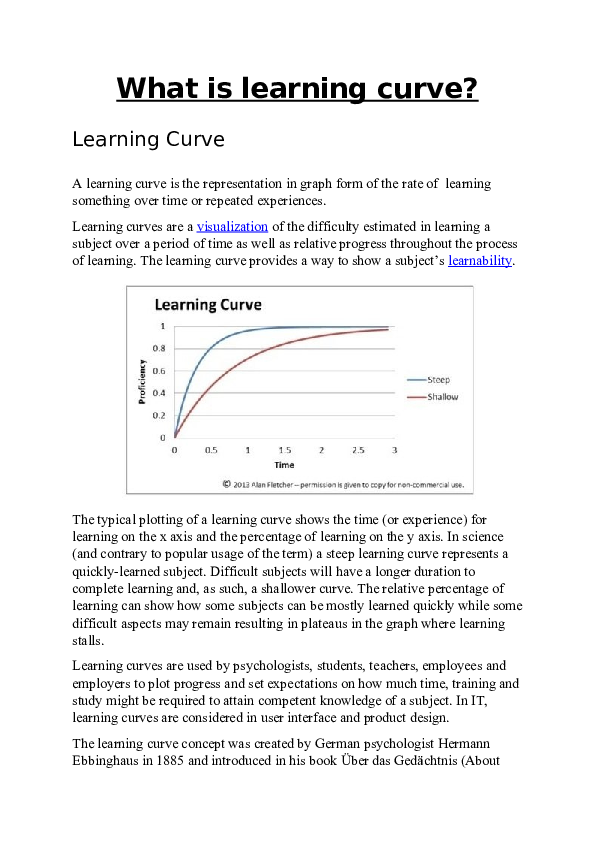 (DOC) What is learning curve? Learning Curve