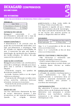 (PDF) DEXAGARD COMPRIMIDOS DEXAMETASONA USO VETERINÁRIO ANTI ...