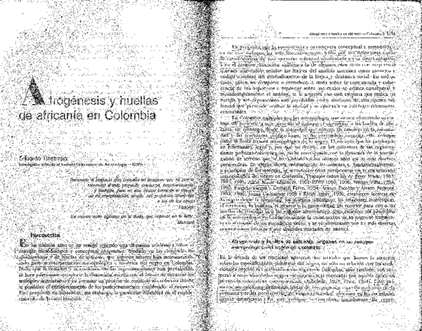 (PDF) Afrogénesis y huellas de africanía en Colombia- Eduardo Restrepo