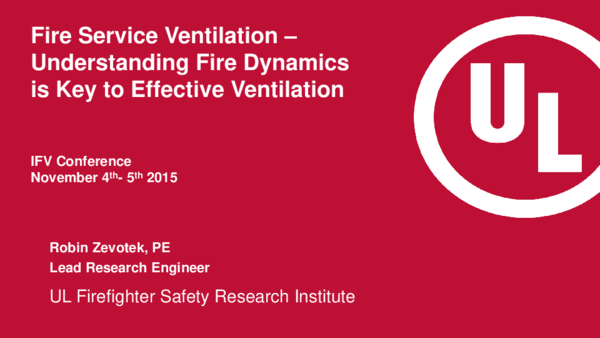 (PDF) Fire Service Ventilation - Understanding Fire Dynamics is Key to ...