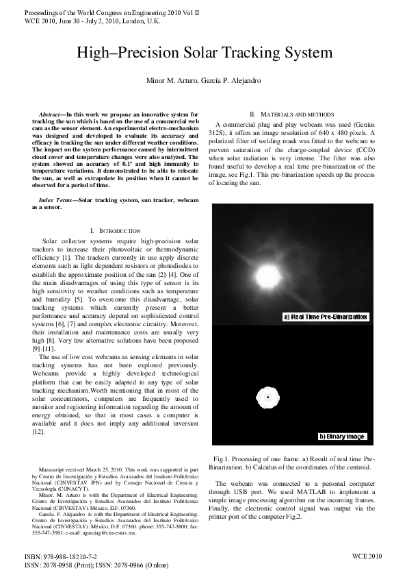 (PDF) High-Precision Solar Tracking System