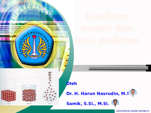 (PPT) Keadaan materi dan jenis padatan Kimia Zat Padat