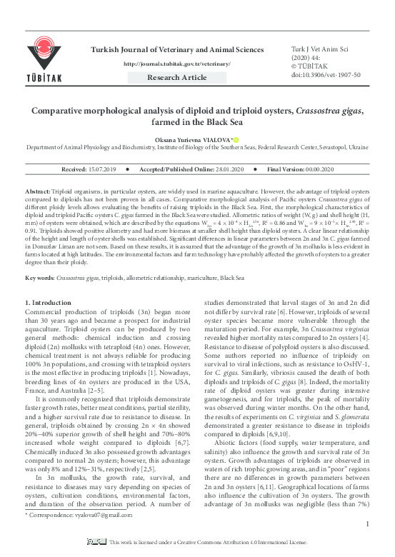 Pdf Comparative Morphological Analysis Of Diploid And Triploid