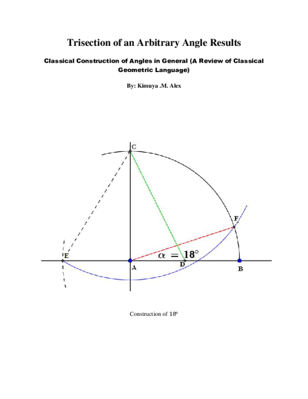 (PDF) Trisection of an Arbitrary Angle Results