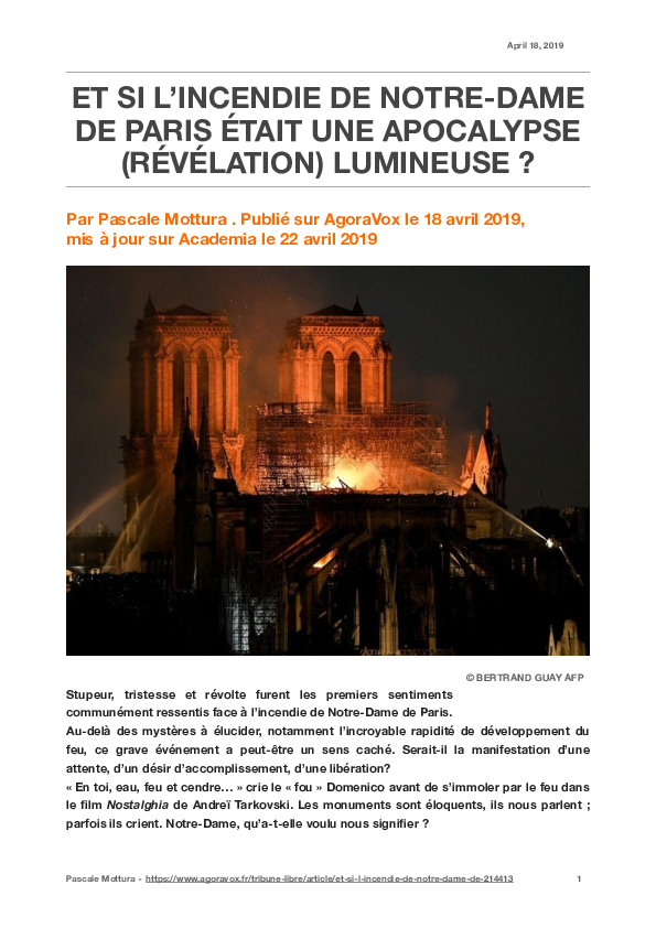(PDF) Et si l’incendie de Notre-Dame de Paris était une apocalypse ...