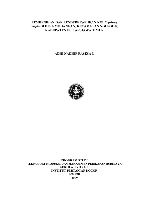 (DOC) Tugas Akhir Vokasi IPB