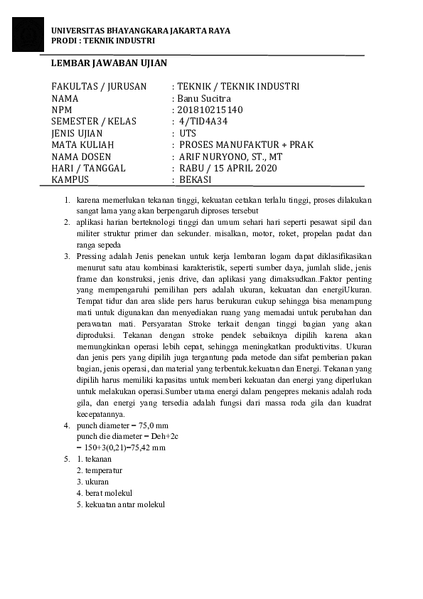 (DOC) Lembar Jawab UTS | Banu Articus - Academia.edu