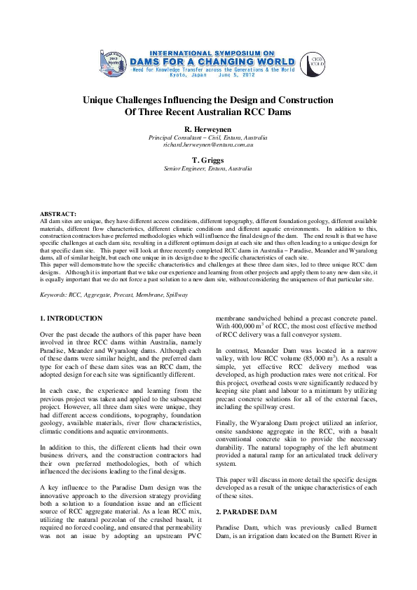 (PDF) ICOLD Paper on RCC Dams