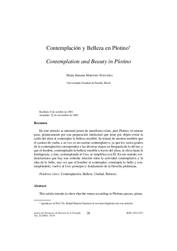 (PDF) Contemplación y Belleza en Plotino.PDF