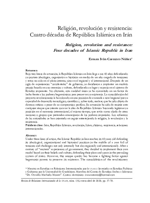 (PDF) Religion, revolution and resistance: Four decades of Islamic ...