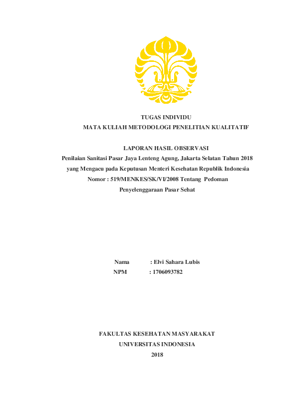 (PDF) Contoh Laporan Hasil Observasi Lapangan