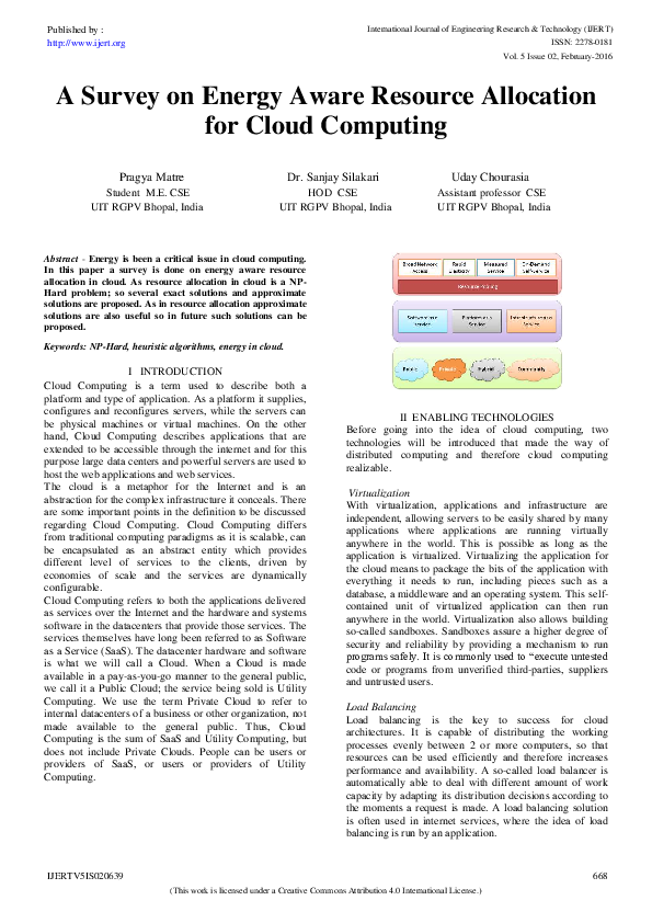 (PDF) IJERT-A Survey on Energy Aware Resource Allocation for Cloud Computing