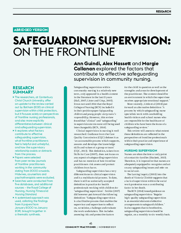 (PDF) Research paper - Safeguarding Supervision