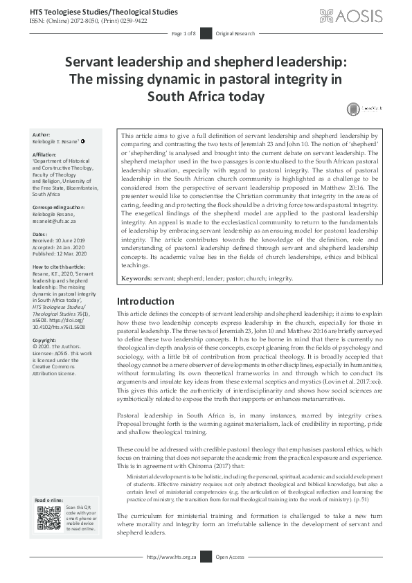 (PDF) Servant Leadership