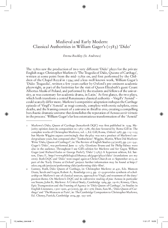 (PDF) Medieval and Early Modern: Classical Authorities in William Gager ...