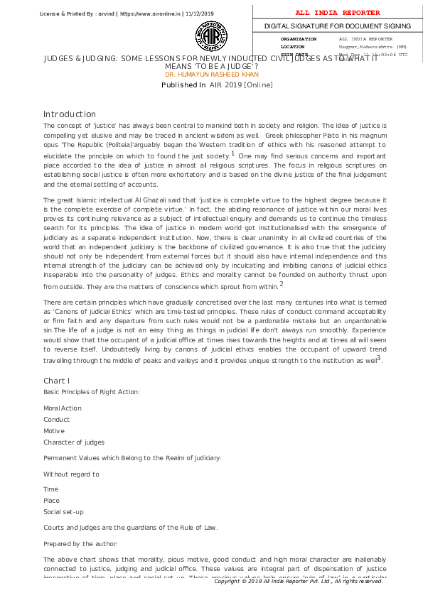 (PDF) Judges & Judging : Some Lessons for Newly Inducted Civil Judges ...