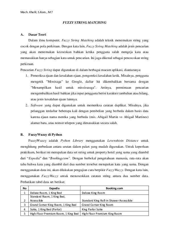 (PDF) FUZZY STRING MATCHING