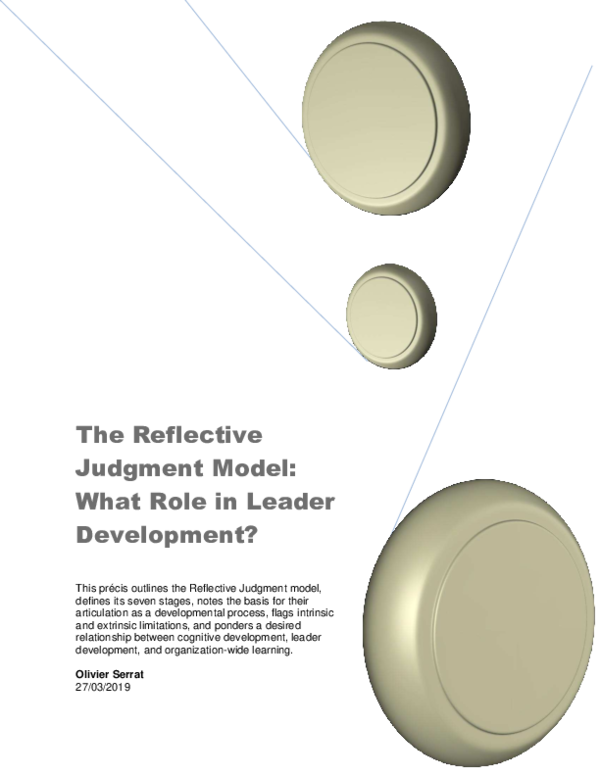 (PDF) The Reflective Judgment Model: What Role in Leader Development?