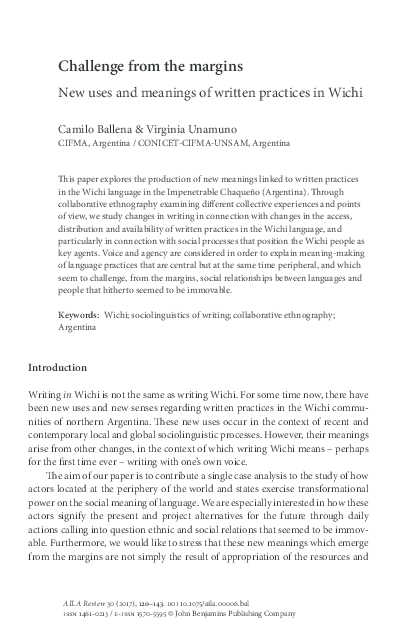 (PDF) Challenge from the margins New uses and meanings of written ...