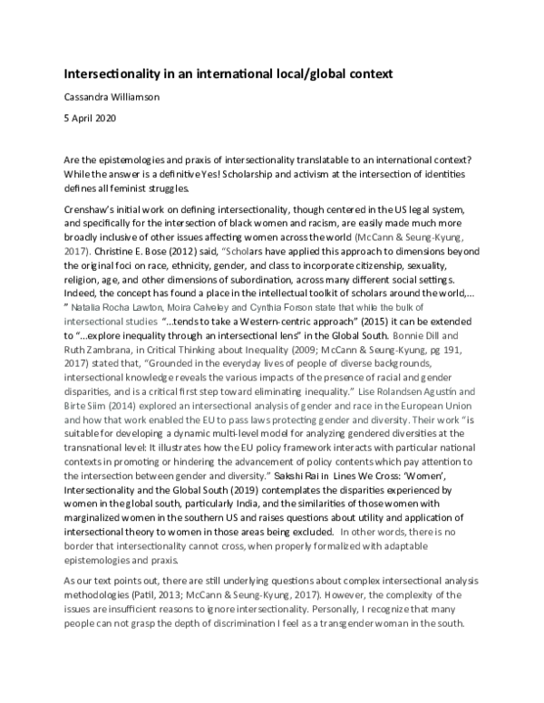 (DOC) Intersectionality