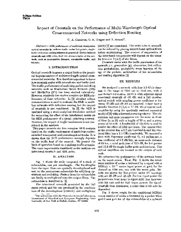 Pdf Impact Of Crosstalk On The Performance Of Multi Wavelength