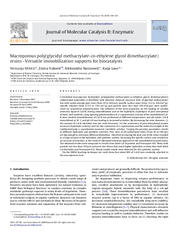 (PDF) Macroporous poly(glycidyl methacrylate-co-ethylene glycol ...