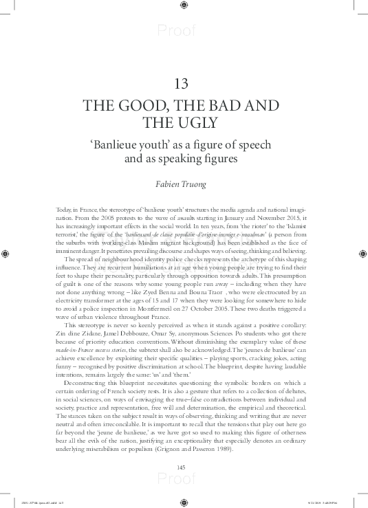 (PDF) The Good, the Bad and the Ugly. 'Banlieue youth' as a figure of ...