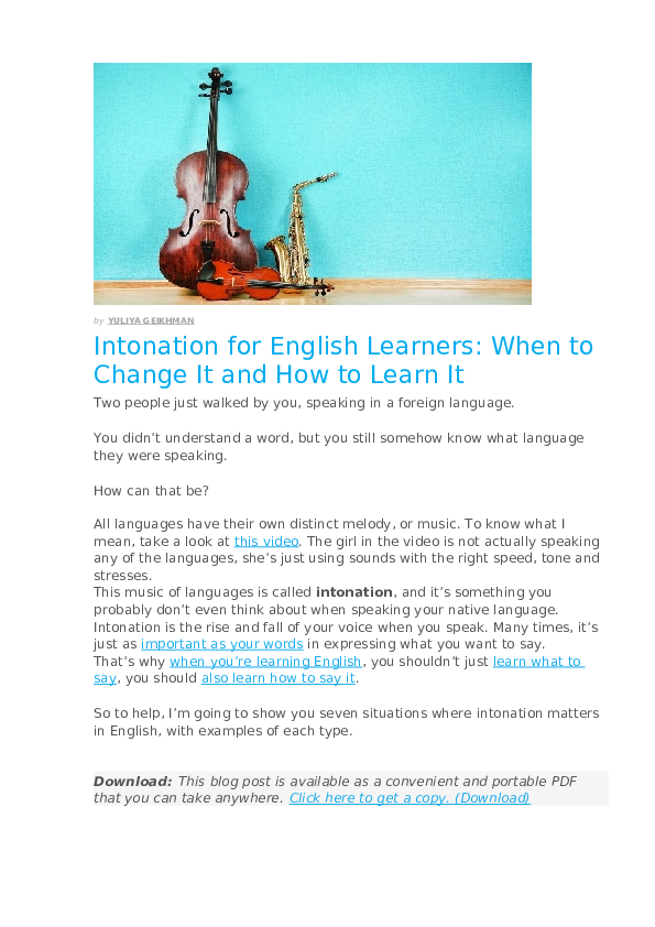 (DOC) Intonation patterns in English