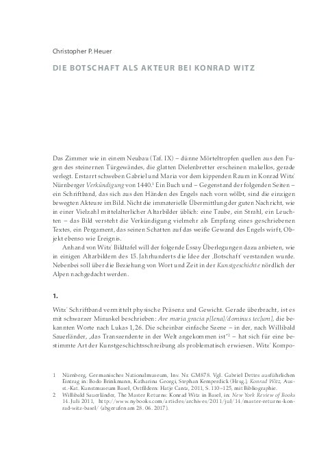 (PDF) "Die Botschaft als Akteur bei Konrad Witz," in Hana Gründler, Alessandro Nova and Itay ...