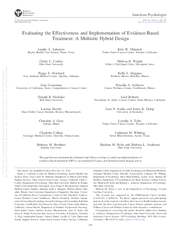 (PDF) Evaluating the Effectiveness and Implementation of Evidence-Based ...