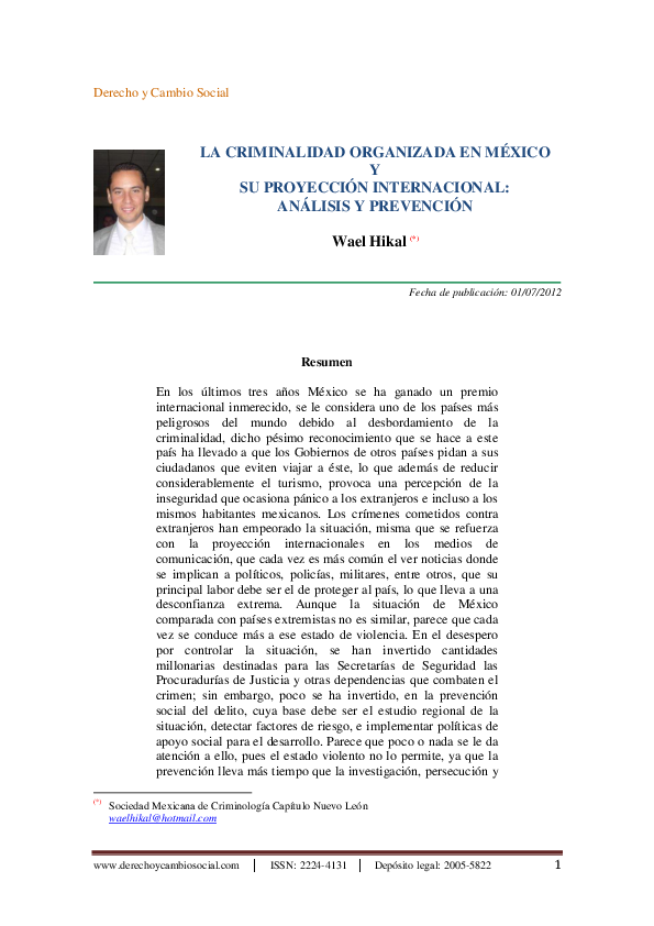(PDF) La criminalidad organizada en México