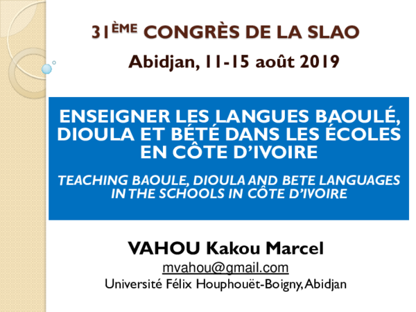 (PDF) ENSEIGNER LES LANGUES BAOULÉ, DIOULA ET BÉTÉ DANS LES ÉCOLES EN ...